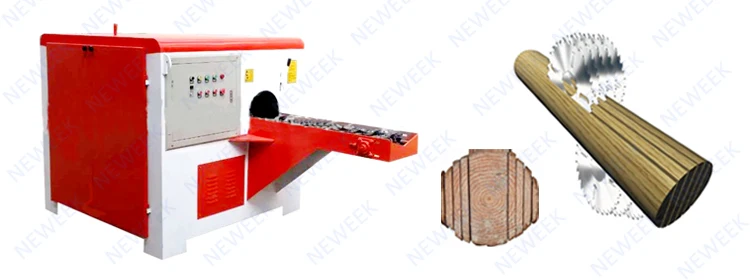 Neweek With Conveyor Round Wood Cutting Timber Multi-blade Sawmill ...