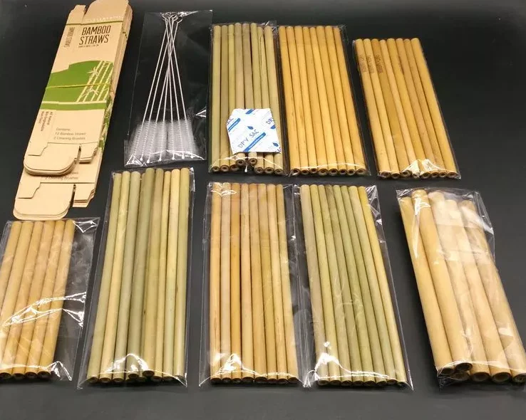 Reusable 20 Cm Portable Logo Straw Handcrafted Organic Bamboo Drinking ...