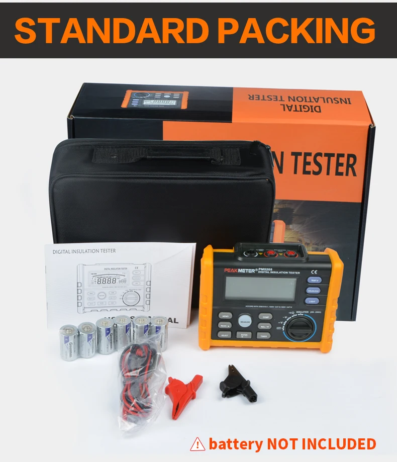 Ms5205 Megger Voltage Digital Insulation Tester 1000 2500v Resistance ...