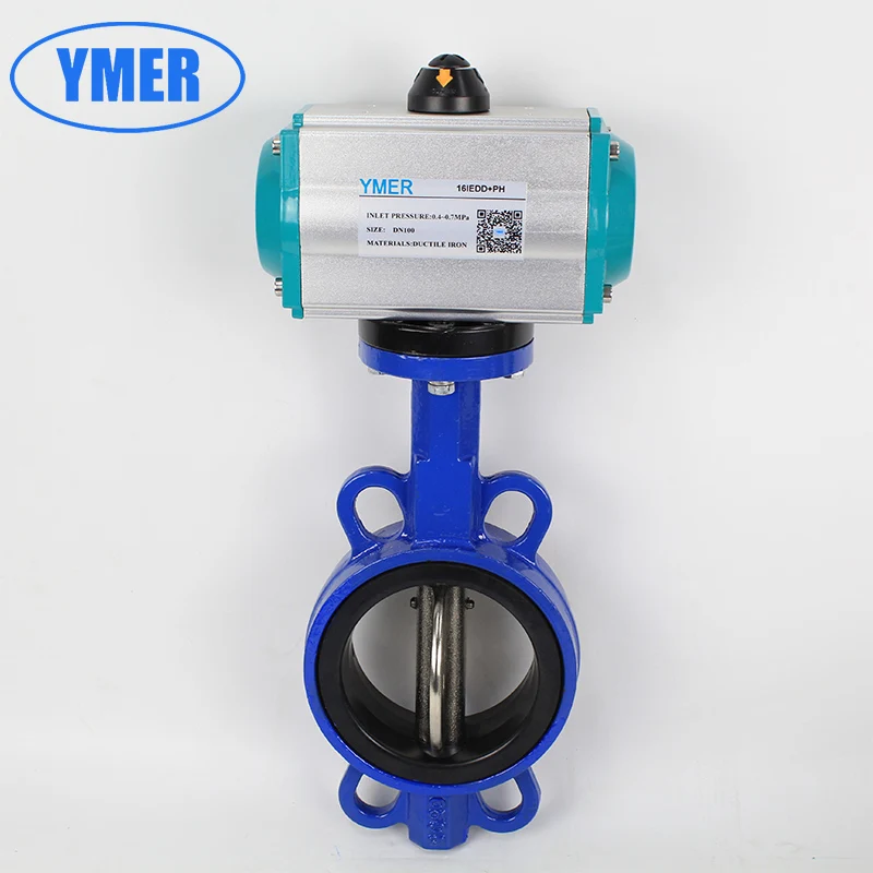 Original Pneumatic Double Action butterfly Valve,Ductile Iron Flange ...