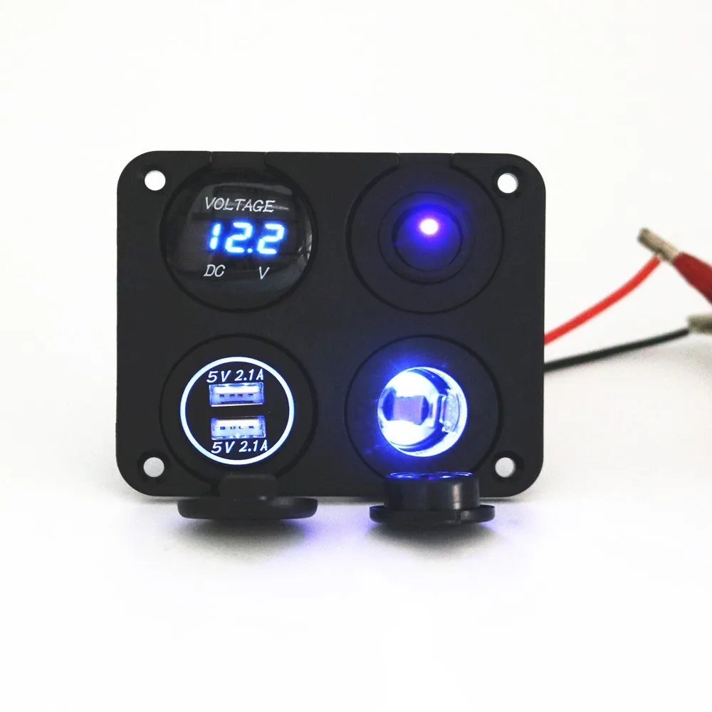 DC 12V 24V LED Display Digitale Voltmetro per Auto Moto Barca Marine ...