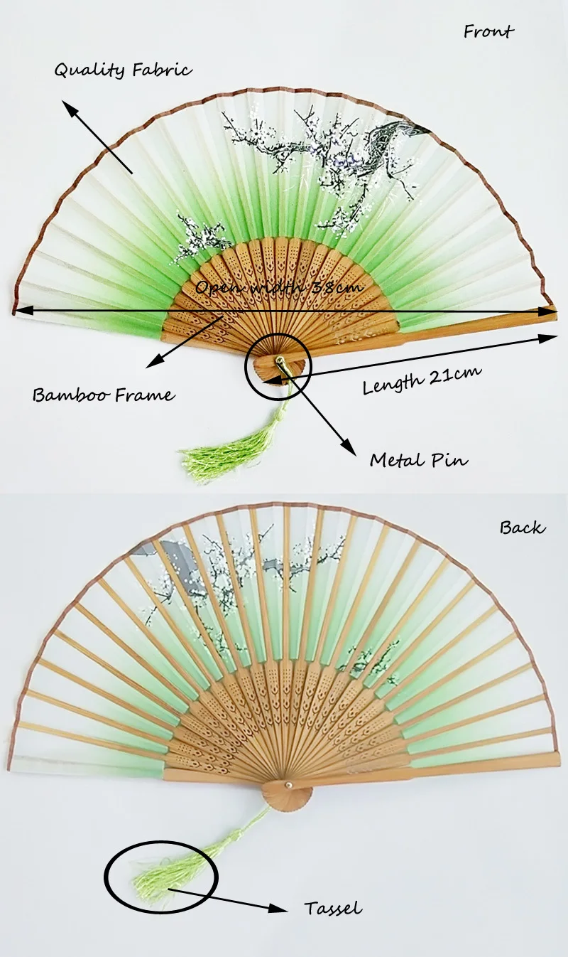 Wholesale Gift Set Mini Japanese Fan Bamboo Wedding Silk Hand Fan with ...
