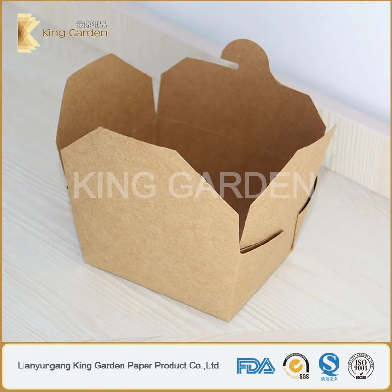 Single Use Sturdy Kraft Paper Food Boxes Packaging Four Perforated ...