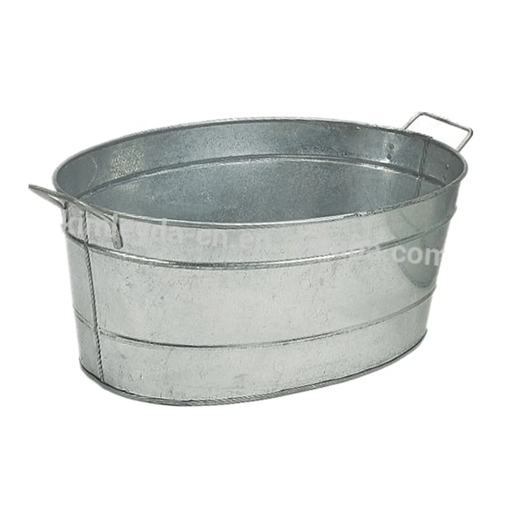Metal Large Galvanized Steel Metal Ice Bucket Party Beverage Tub - Buy ...