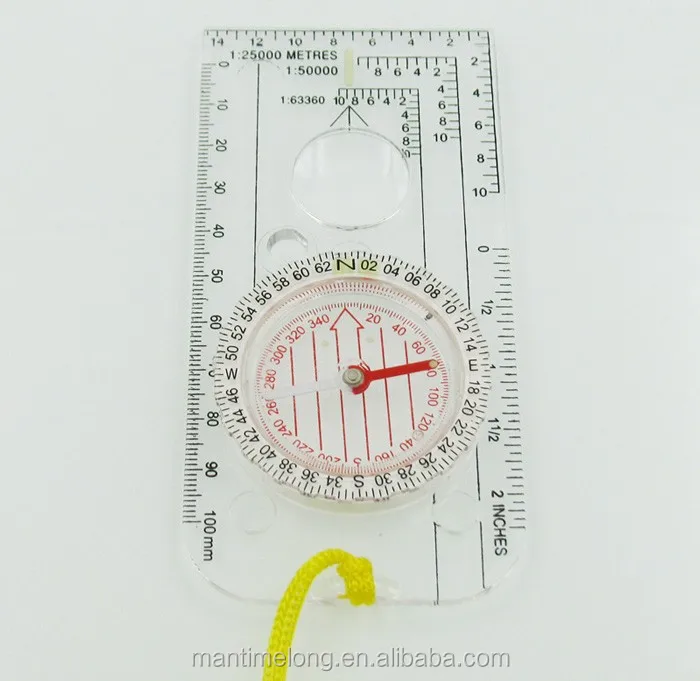 Transparent Map Scale Compass Professionals Boussole Map Ruler With ...