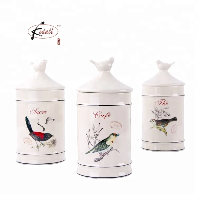Wholesale Tea Sugar Salt Canister Kitchen Storage Jar Ceramic Food ...
