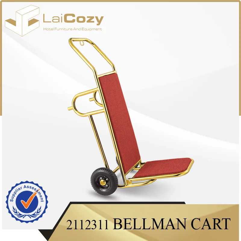 Foldable Polished Luggage Trolley Hotel Lobby Cart With Wheels - Buy ...