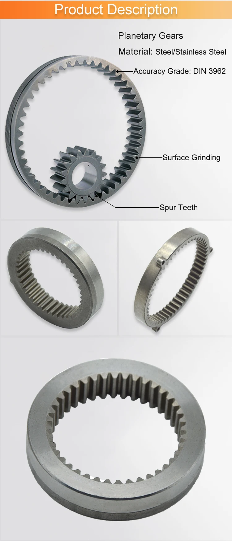 Customized According to Drawings Steel Spur Round Ring Planetary Gears ...