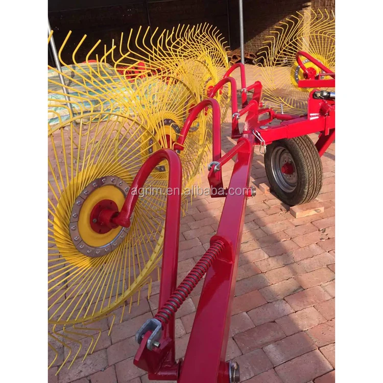 Rotary 4 Discs Finger Wheel Lawn Mower Hay Rake - High Productivity