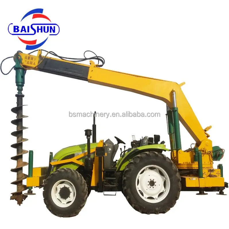 Electric Pole Installation Machine With Solar Pit Digger Spiral Earth ...