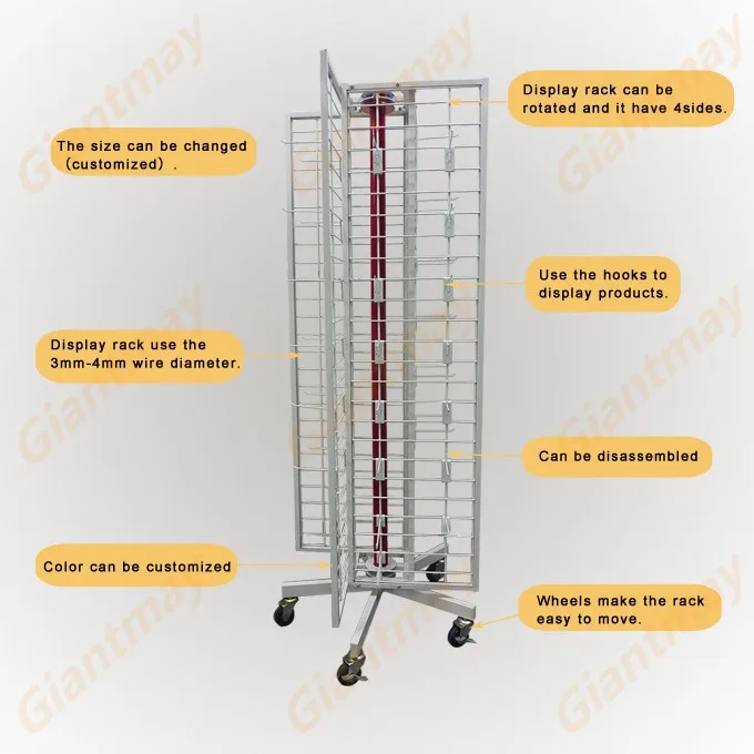 Large Turntable Product Advertising Display Rotating Wire Rack Hanging ...