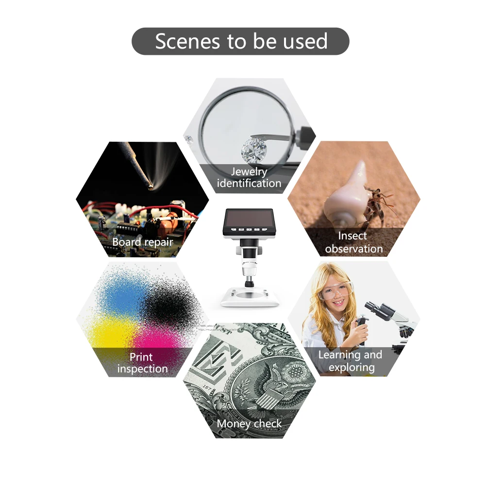 1000x Portable HD Digital Microscope with 4.3 Inch LCD Screen