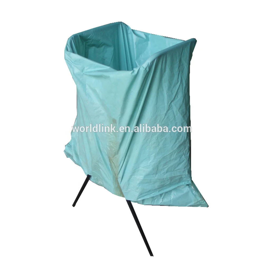 2 Wheels Collapsible Cart - Durable Steel Garden Trash Bag