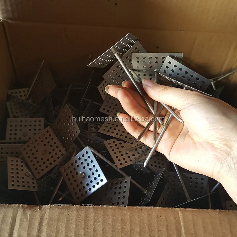 Stainless Steel 316L Perforated Insulation Pins - Self Locking Washers