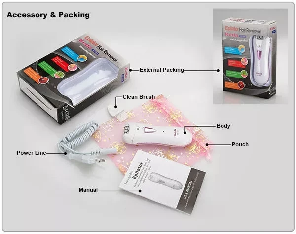 Keda KD 190R Portable Mini Hair Removal Epilator & Underarm Shaver