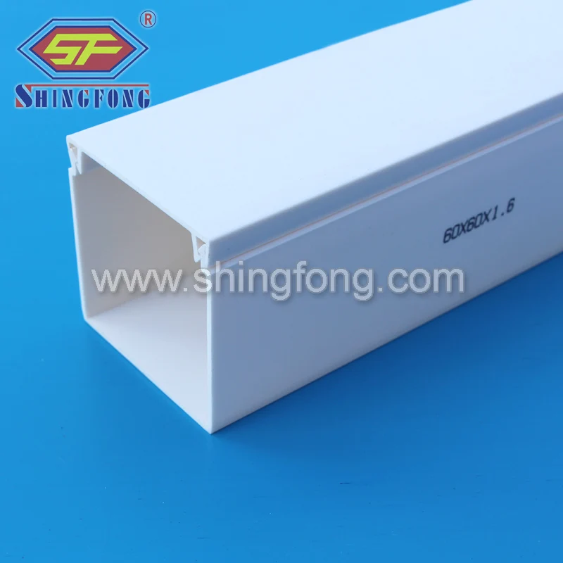 Hot sizes Plastic electric cable trunking 16x16 25x16 40x25 60x40 ...