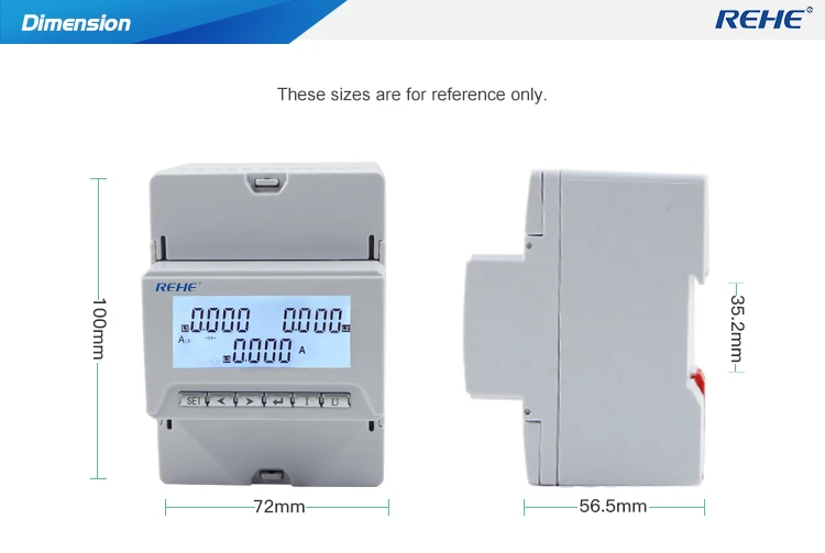 Three Phase Current Voltage Frequency Din Rail Type Digital Meter - Buy Din Rail Voltmeter ...