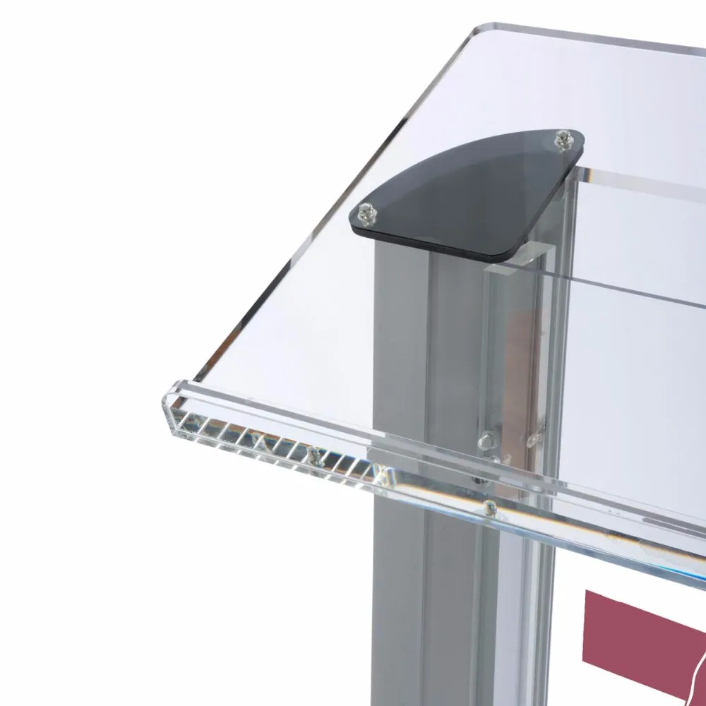 Clear Silver Aluminum Sides Praying Hands Cross Acrylic Church Pulpit ...