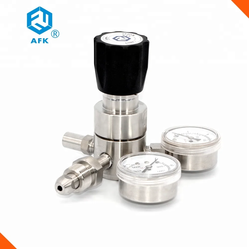 Stainless Steel High Pressure Regulator 6000 psi Inlet with Two Gauge ...