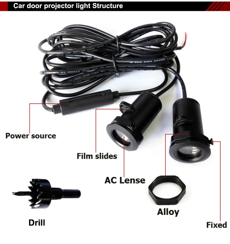 All Famous Brand Logo Dc 12v 5w Led Car Door Logo Laser Projector Light ...