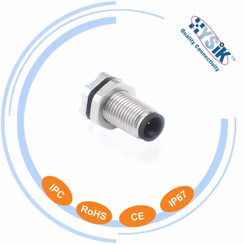 Mini Type Ip67 Ip68 3 4pin M5 Female Male Front Panel Mount Socket M5 ...