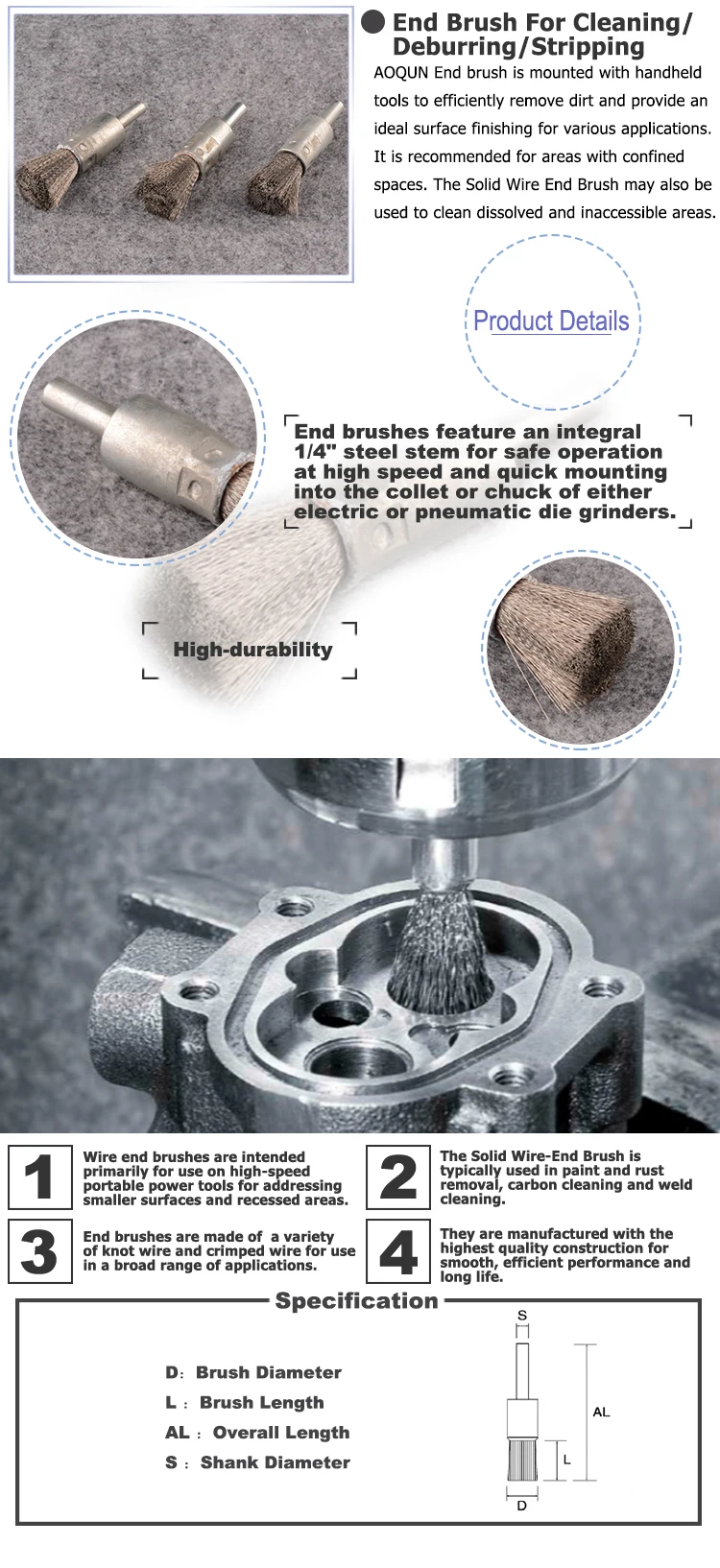 Small Diameter Wire Wheels Brush with Copper Centers