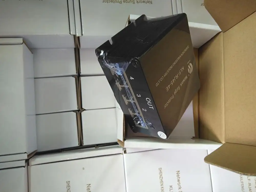 4 Ports RJ11 Phone Surge Protector with Iron Case Aluminum Telephone ...