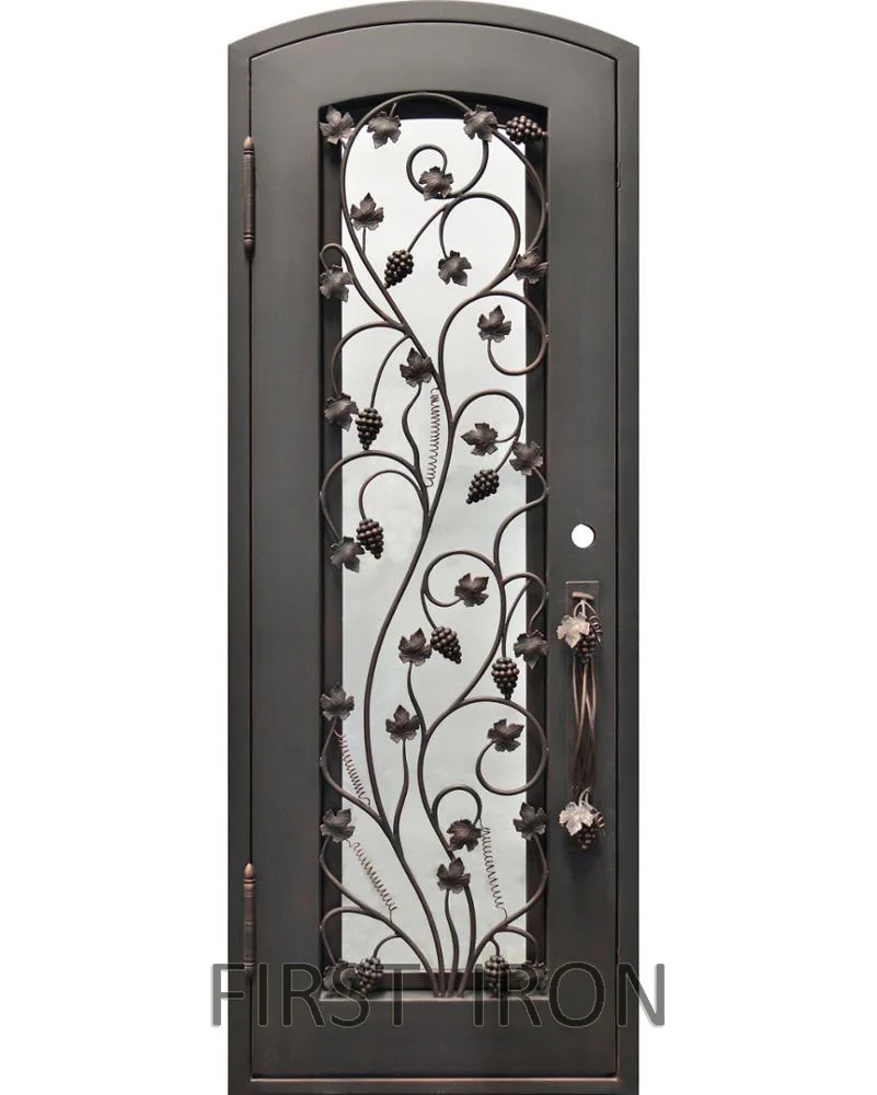 Modern Custom Arched Wrought Iron Single Entrance Front Doors For Home ...