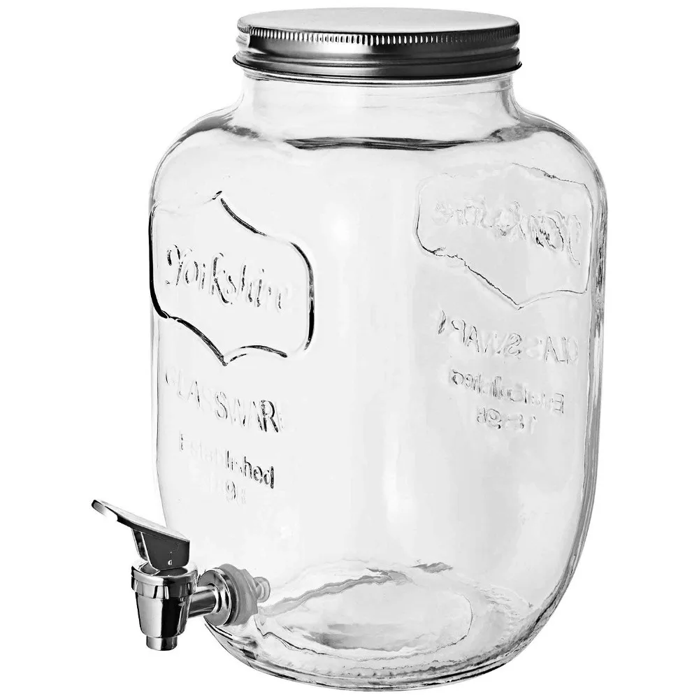 8L Mason Jar Large Glass Beverage Dispenser Jar Large Capacity Glass ...