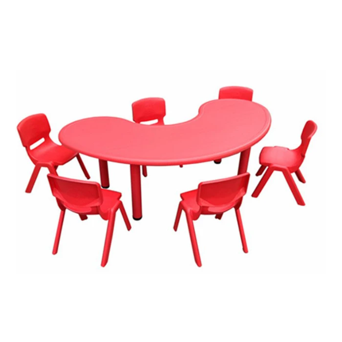 Kindergarten Ergonomic Children Nursery School Moon Shape Tables - Buy ...