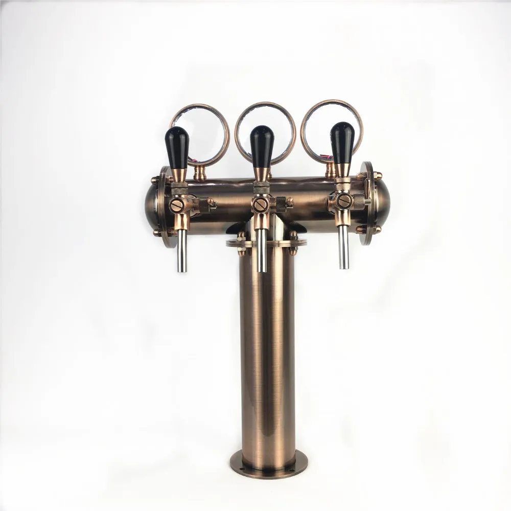 T Type Bronze Color Beer Tower 3 Lines Beer Column - Buy Beer Tower,3 ...
