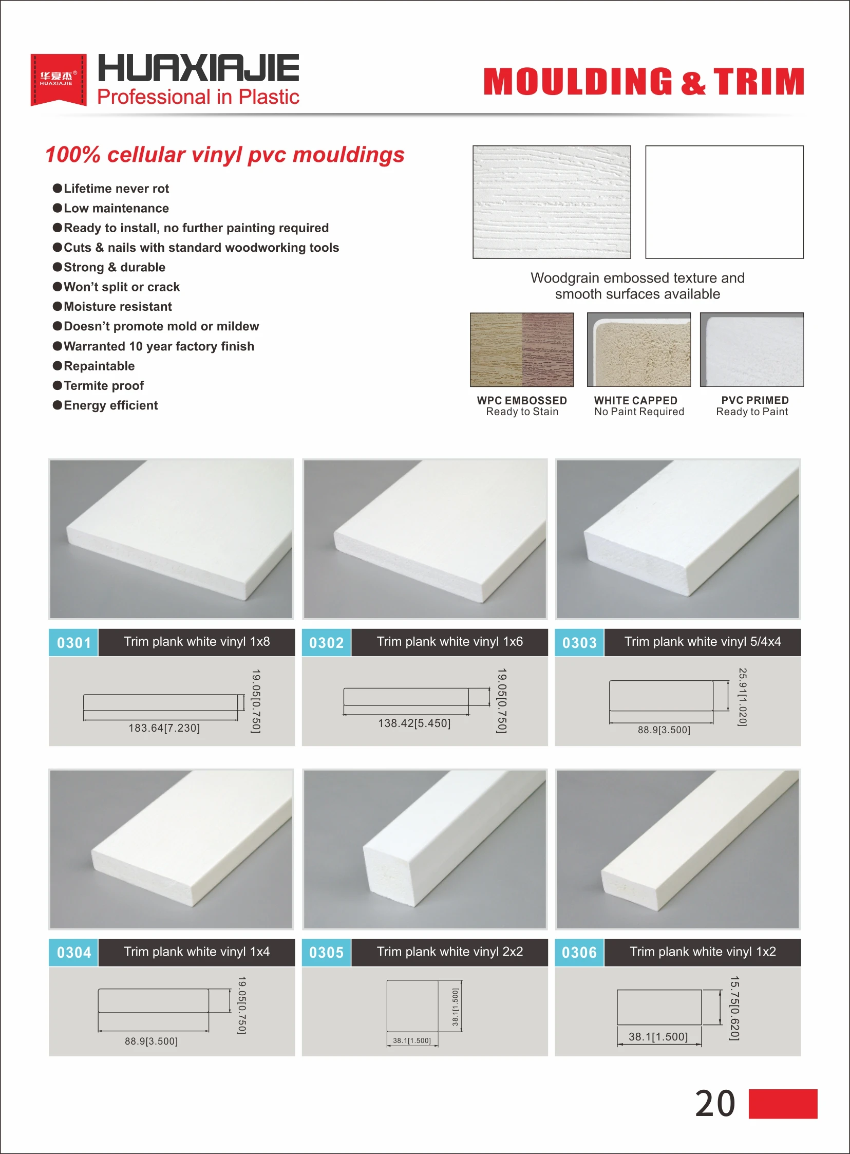 12ft Length 1x4-Board-Molding PVC Trim Board for Interior