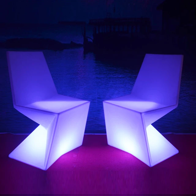 Plastic Angularly Colorful Illuminated Led Glow Dining Chair - Buy ...