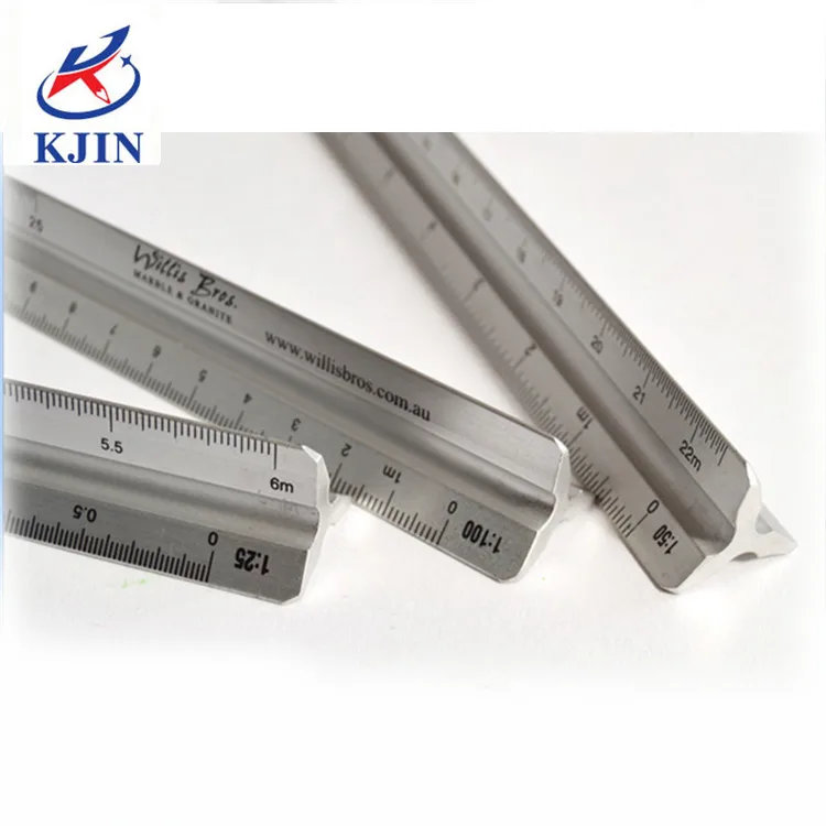 Factory Custom Design 30cm Stainless Steel Architectural Triangle Ruler Drafting Aluminum Metal ...