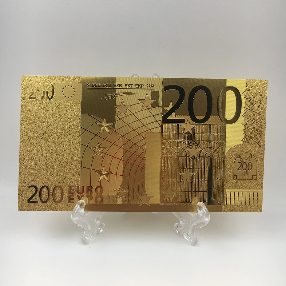24k Gold Foil Euro Banknote Set For Art & Collectible - Oem Welcomed