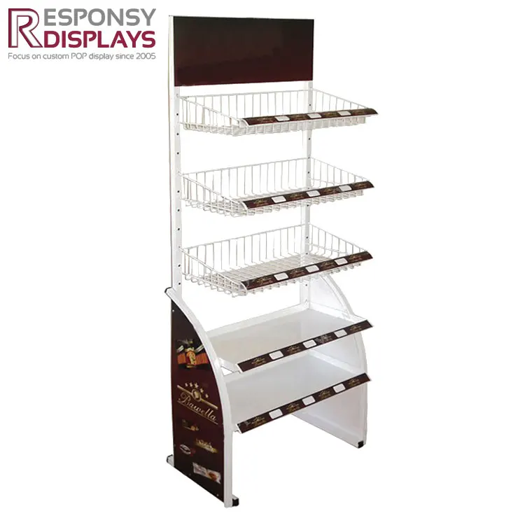 Retail Supermarket Wire Snack Floor Candy Metal Display Rack Coffe Food ...