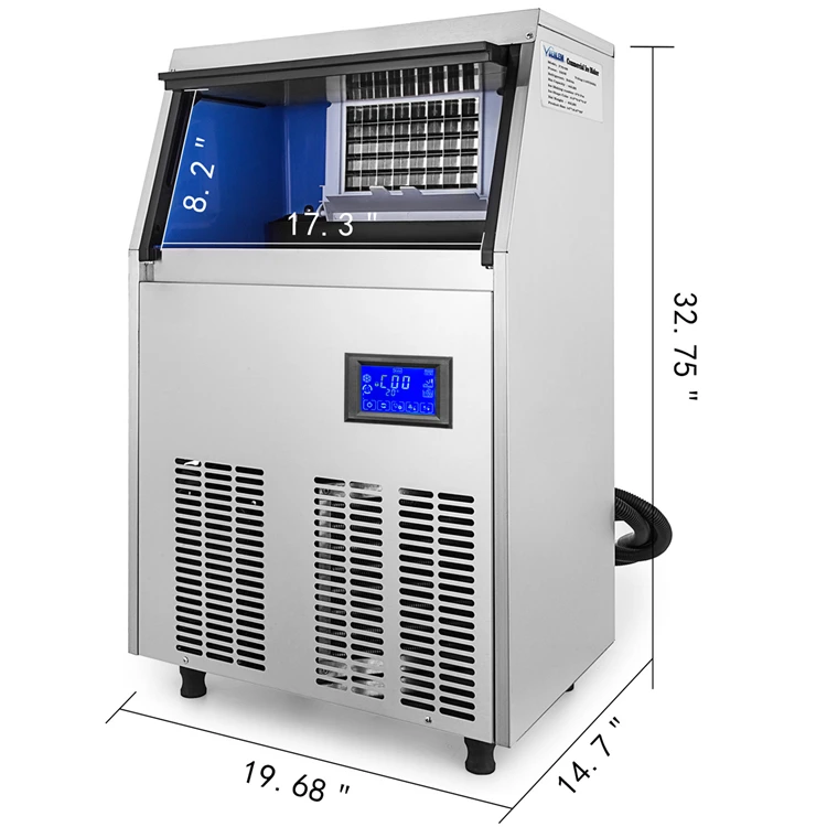 High-productivity Ice Maker - 132 Lb Stainless Steel Machine