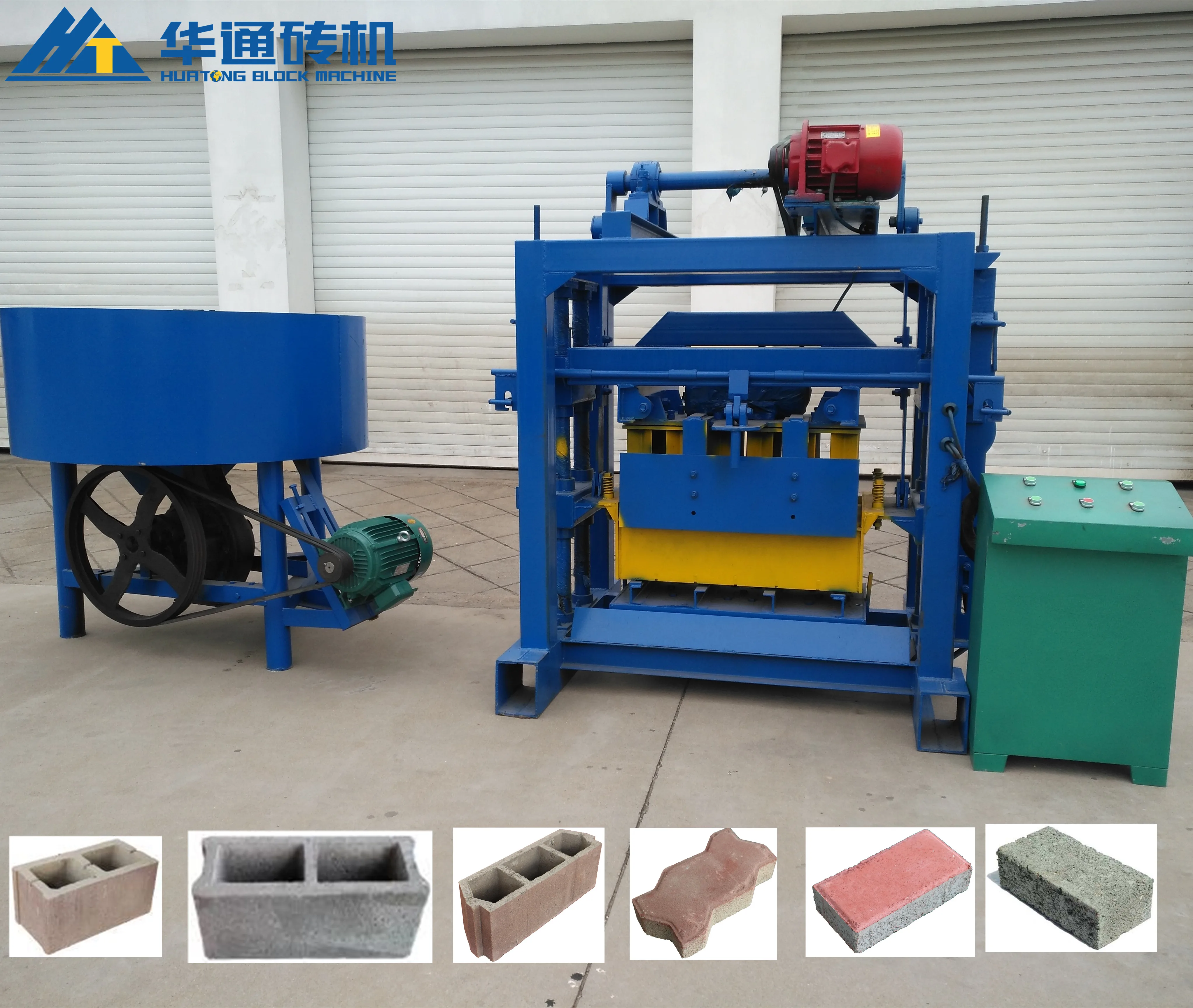 6 Inches Hollow Block Making Machine QTJ4-40 Concrete Brick Machinery
