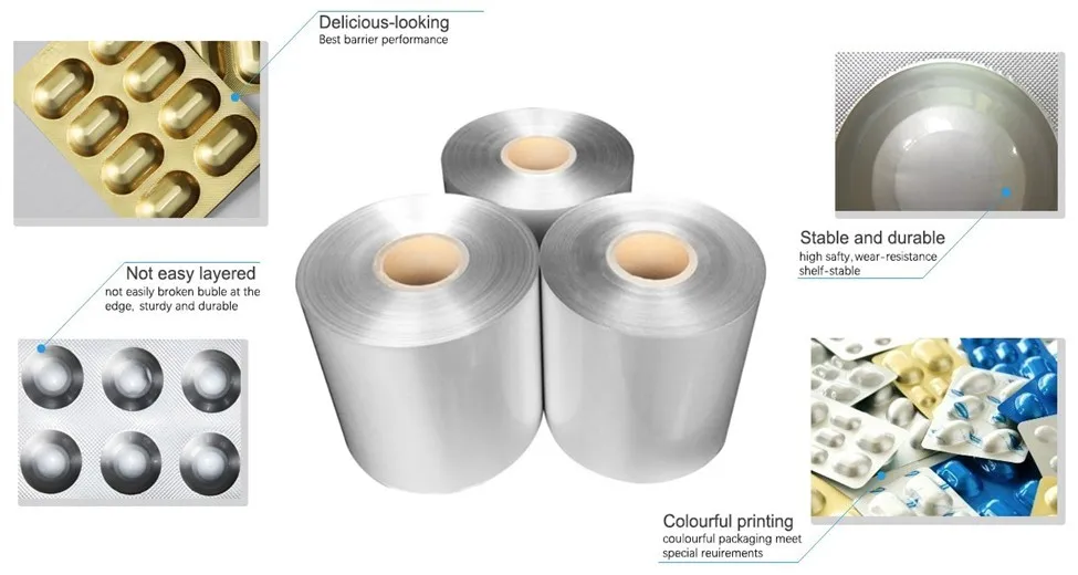 3 Layers Laminated Cold Formed Alu Alu Foil Blister Packaging in Pharma