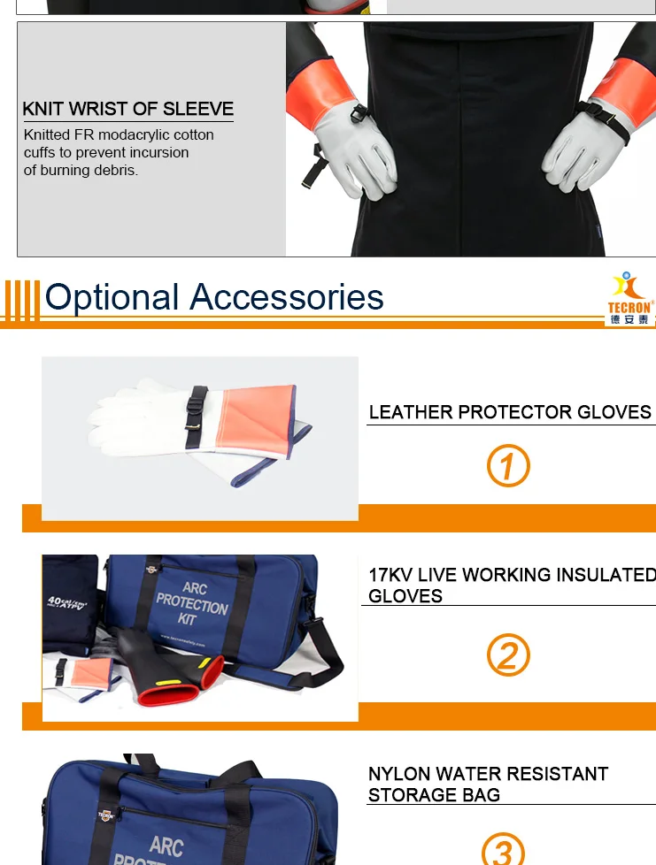 40cal Arc Flash Rated Electrical Safety Suit – Fire Proof Protective ...