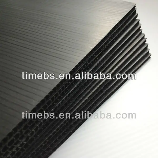 Black conductive plastic corrugated sheet,danpla sheet,ESD plastic ...