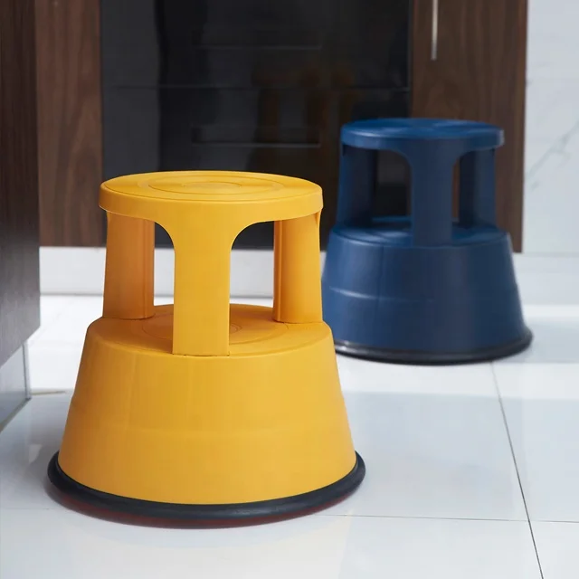 Durable Rolling Step Stool - Foldable & Detachable Design