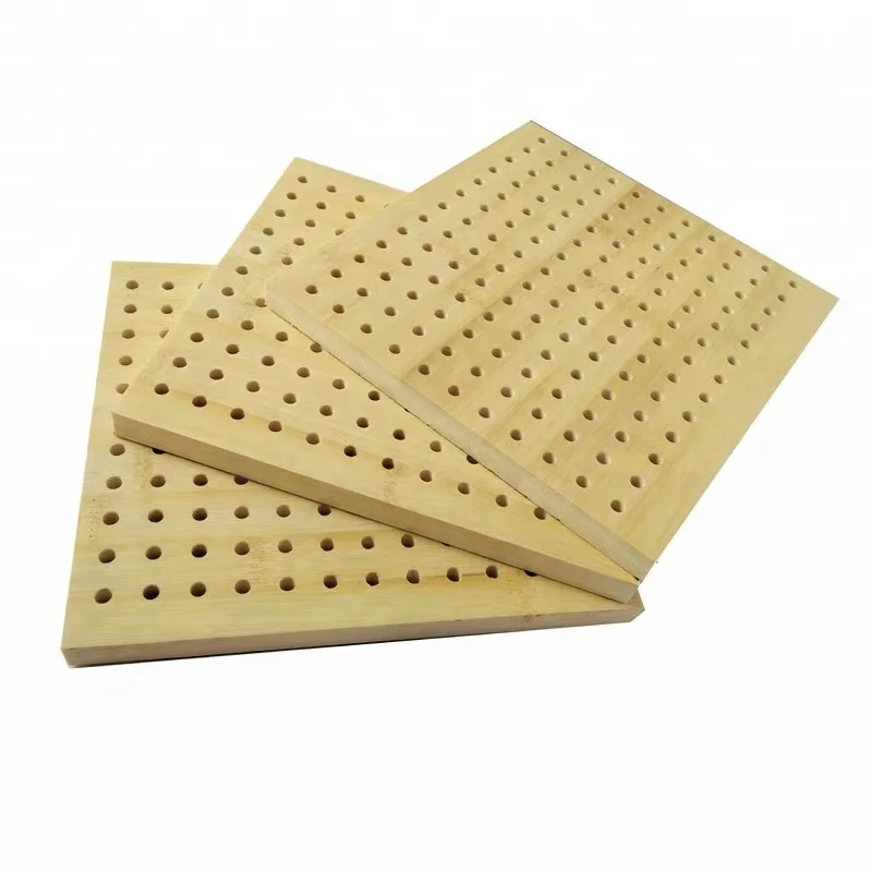 Wooden Perforated Acoustic Panel Eco Friendly Soundproofing Material ...