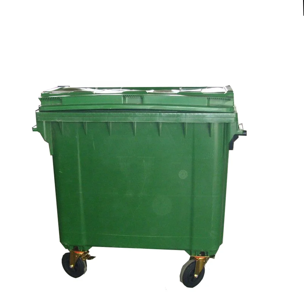 EN840 HDPE Plastic Wheels Garbage Bin 1100L - Durable & Foldable