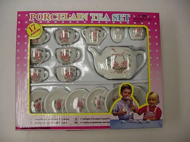 Hot Selling Kid's Gifts White Porcelain Kid's Tea Set Ceramic Miniature ...