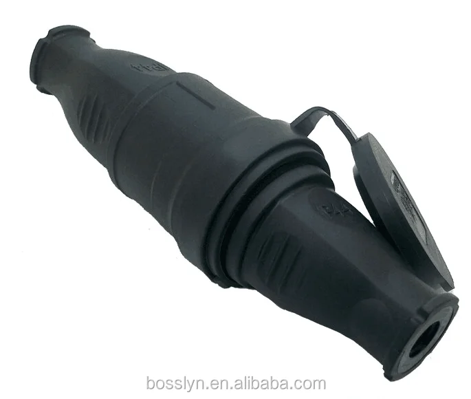 European 2 Pin Earth Waterproof Plug And Female Connector With Cover ...