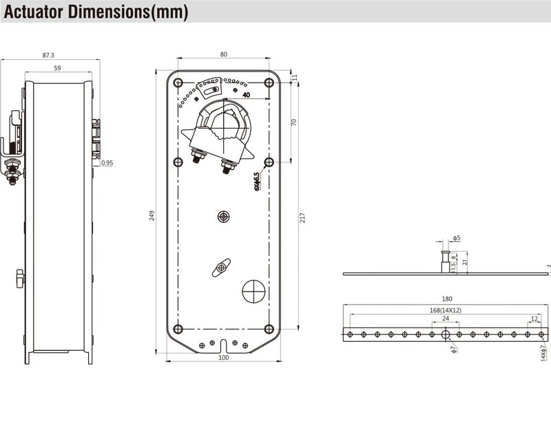 Fire Resistance Spring Return Air Damper Actuator 20nm Control Actuator ...