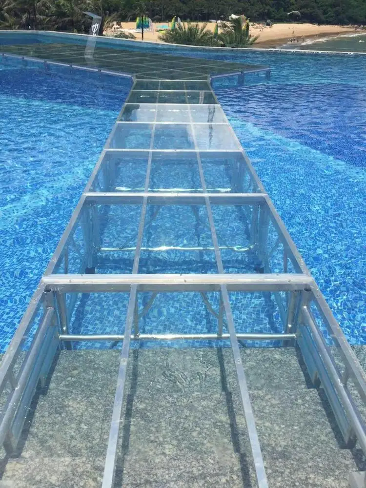 Outdoor Portable Lighting Stage Platform Movable Clear Catwalk Glass ...