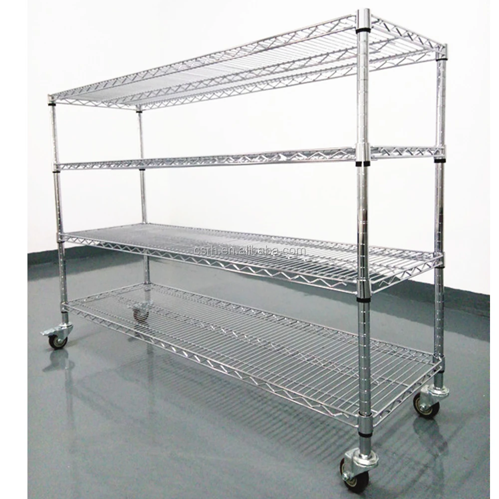 Heavy Duty Wire Shelf Trolley Wire Racks On Wheels - Buy Wire Racks On ...