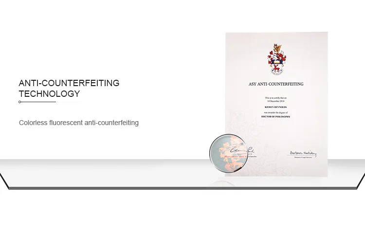 University Certificate Fluorescent Security Paper for Graduation